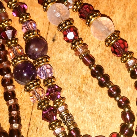 Jewelry | Vintage Art Deco Long Stranded Beaded Necklace Rose Quartz ...